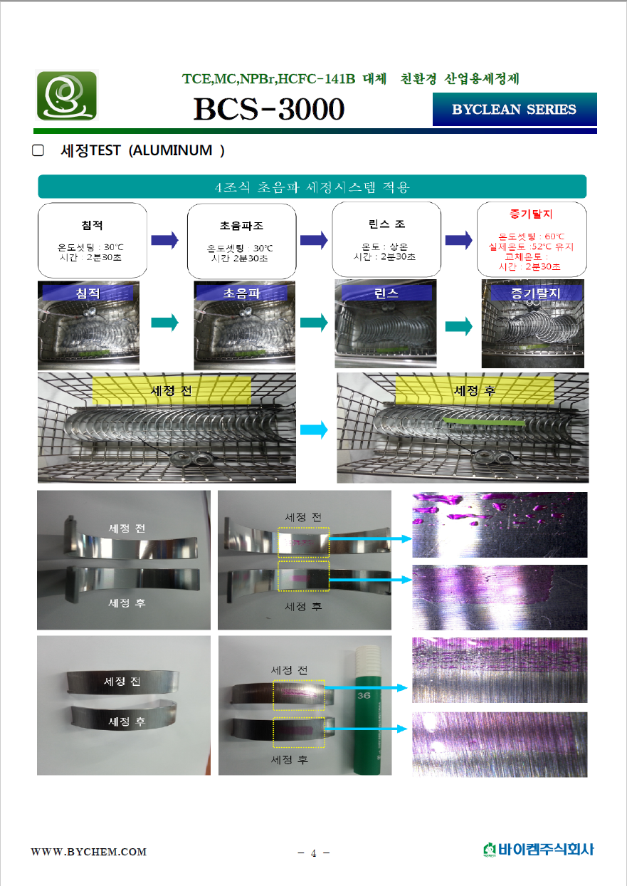 산업용세정제 > BCS 시리즈 > BCS-3000 - TCE/MC 대체 세척제